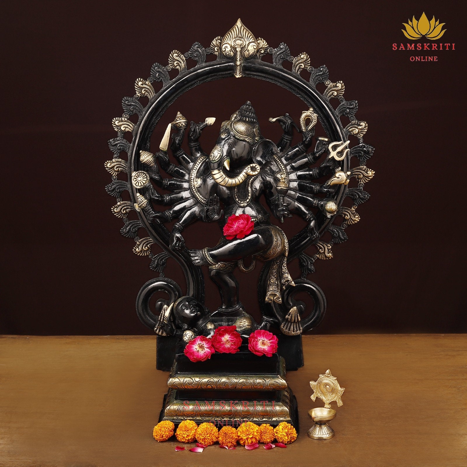 Brass Lord Ganesha Statue for Home Temple Majestic Lord - Etsy