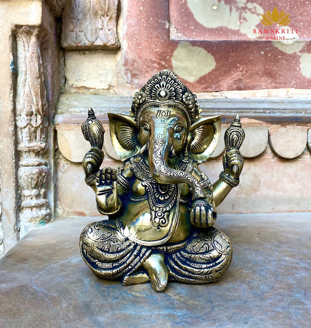Brass Lord Ganesha Statue.vinayak Statue. Ganpati Statue . Lord Ganesha ...