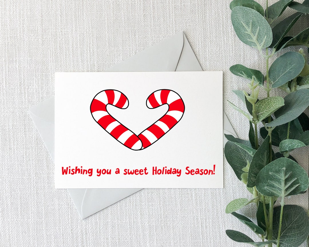 Candy Cane Christmas Card, Christmas Card, Digital Download, Instant ...