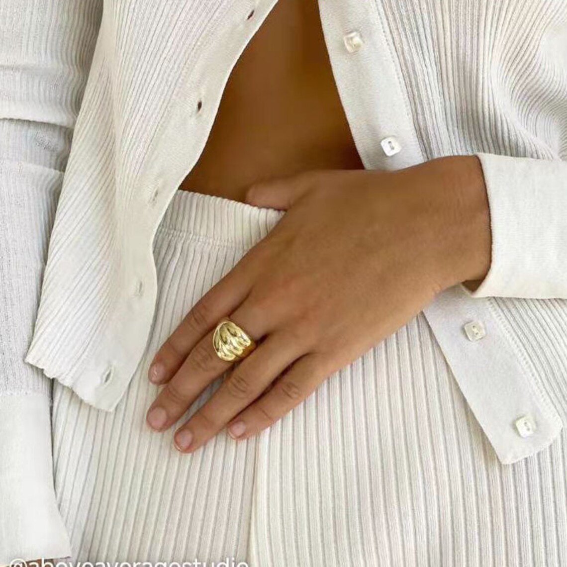 Triplet Dome Ring Triple Stacked Ring Triple Band Ring Wide - Etsy