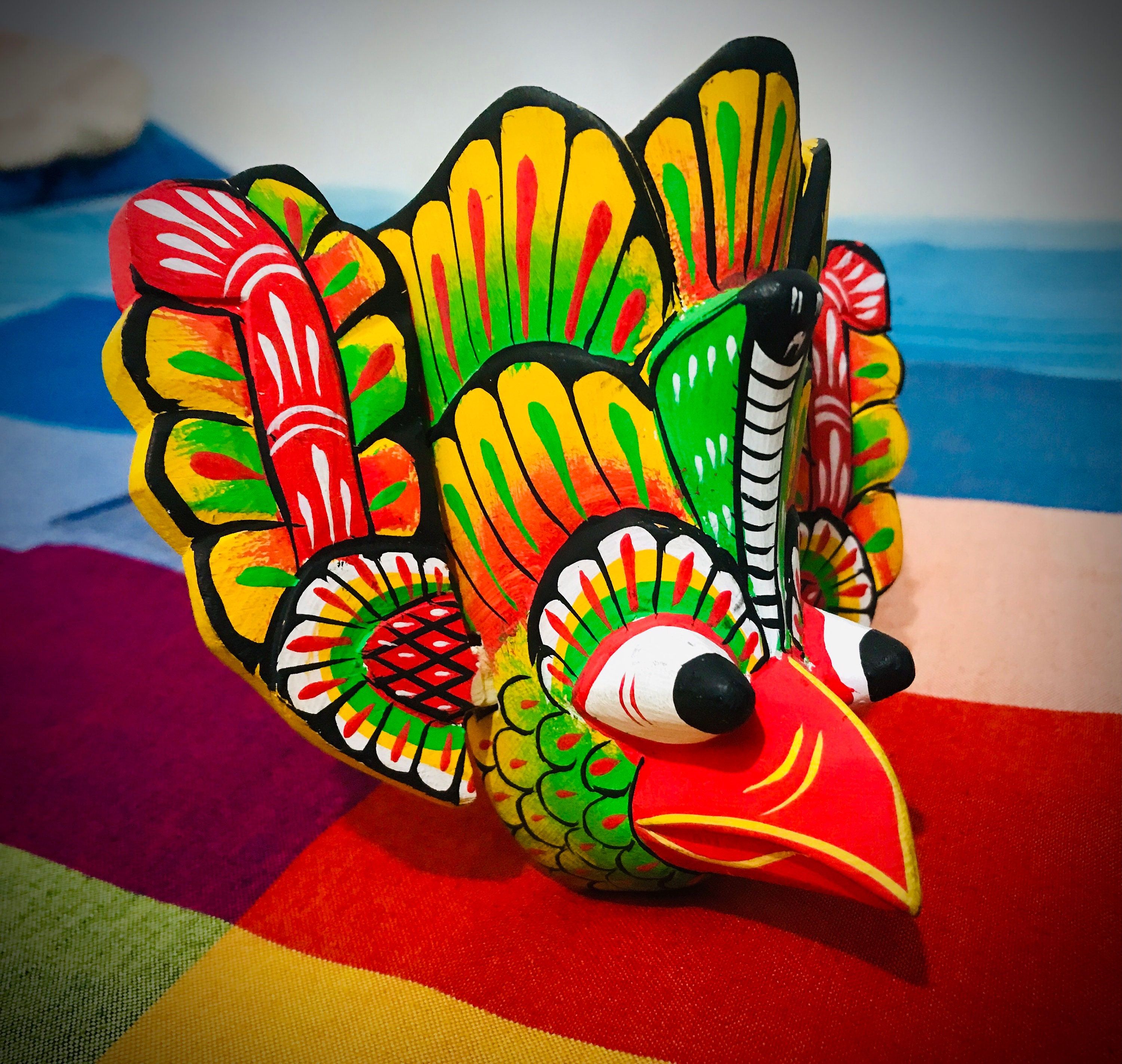 Sri Lankan Traditional Mask Demon Devil Gurulu Raksha Colorful Wall ...