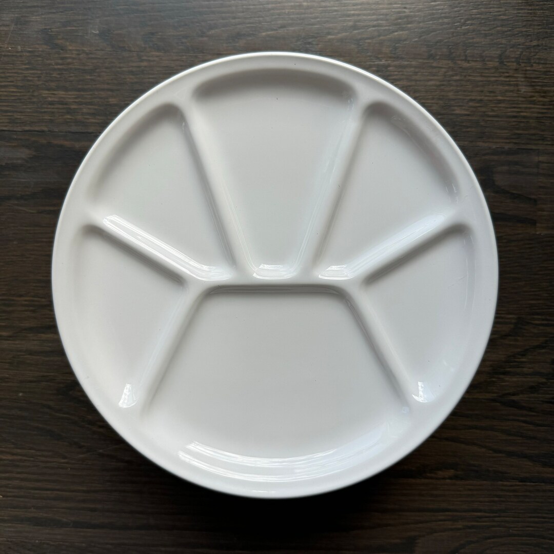 Varages Made in France Divided Fondue/appetizer/grill Plates White 8.5 ...