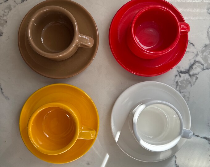 Italian Vintage Espresso Cups and Saucers Set - Etsy