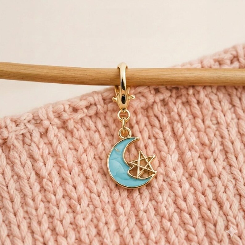 Celestial Stitch Markers, Moon Star Planet Crochet Knitting Accessories ...