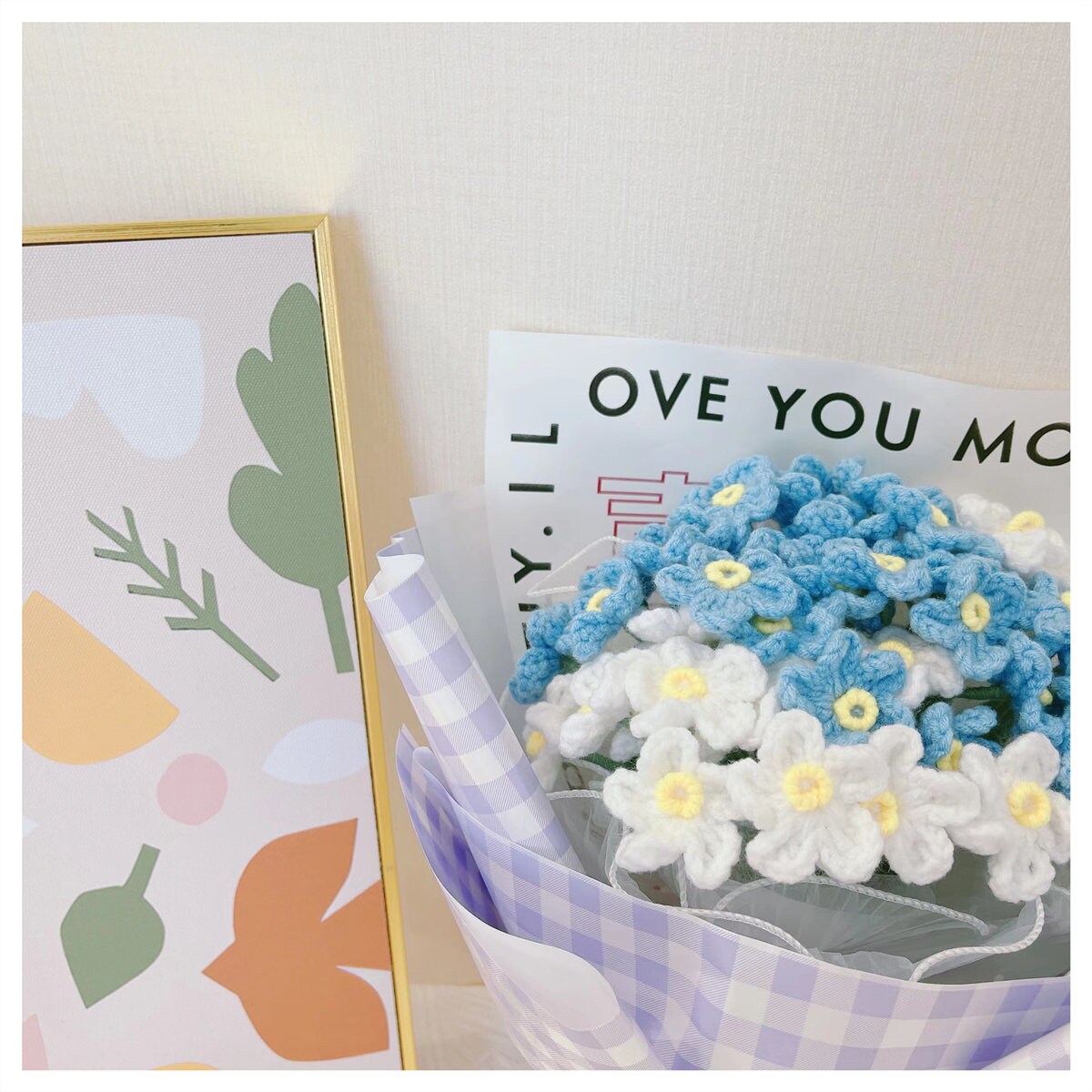 Forget-me-nots Authentic Cotton Thread Flower Bouquet | Eco-friendly ...