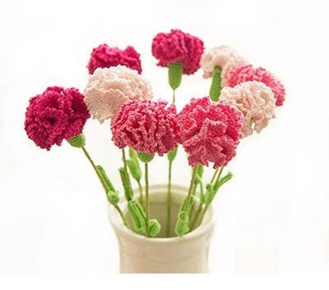 Carnation Handmade Bouquet Mothers Day T Etsy