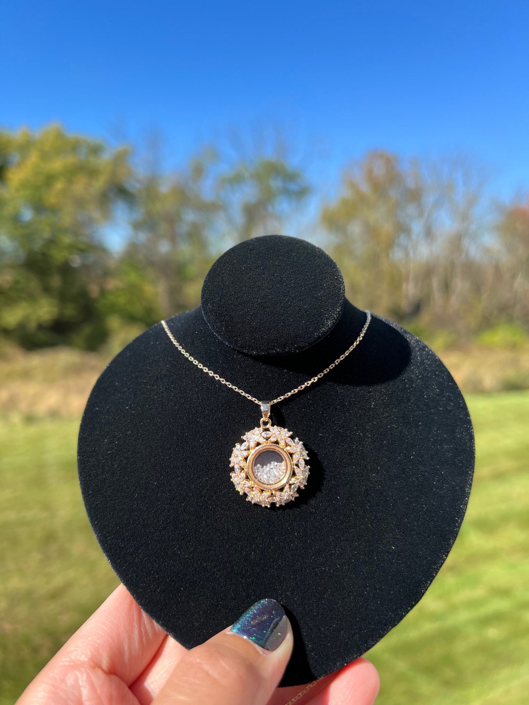 HAPPY DIAMOND Pendant, Floating Movable Diamond Pendant, Luxury Pendant ...