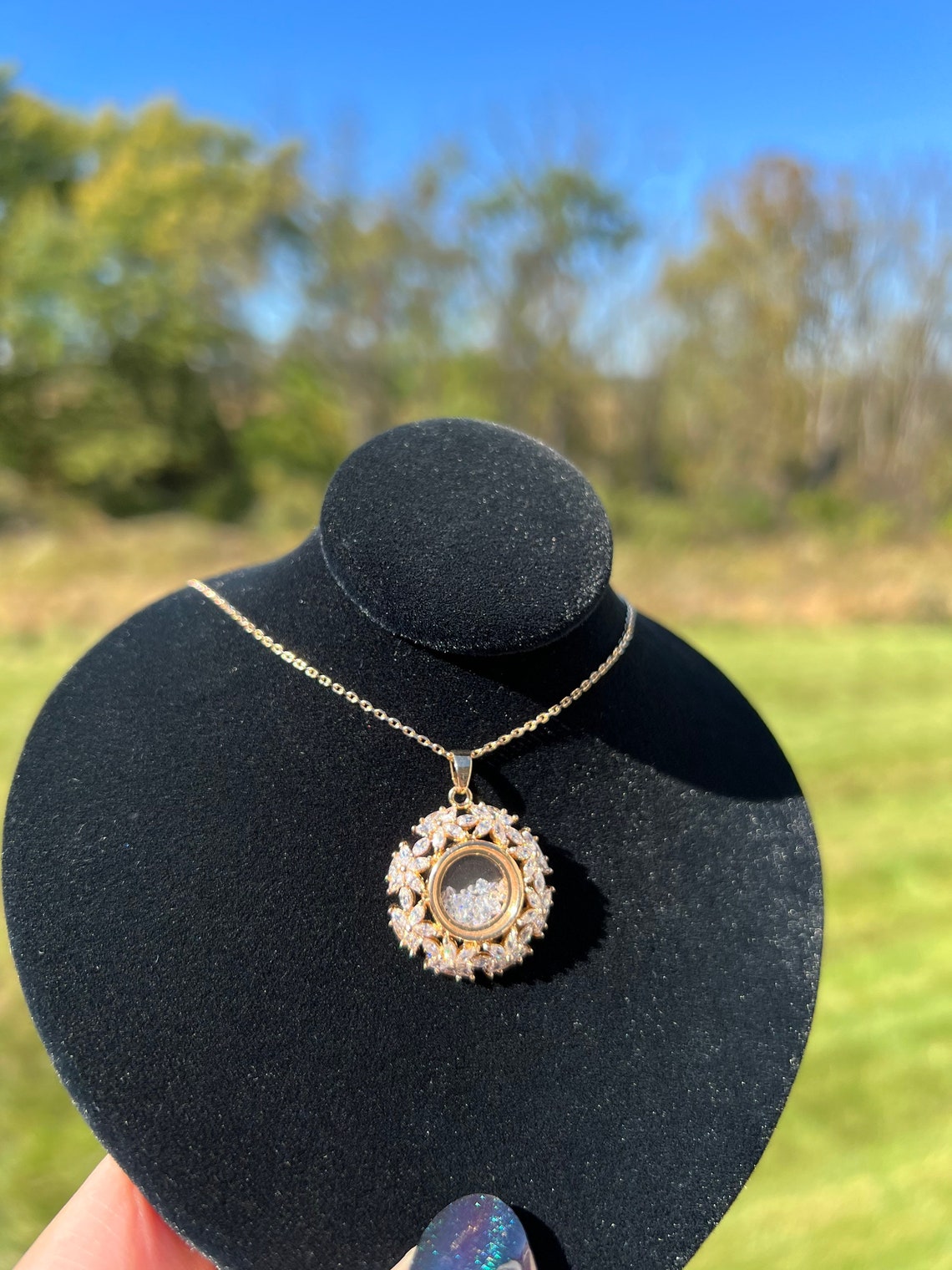 HAPPY DIAMOND Pendant Floating Movable Diamond Pendant - Etsy