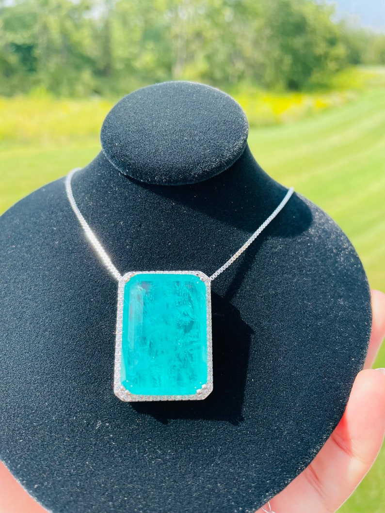 1x1.25 Inch PARAIBA Blue Jewelry Set, Magnificent Exotic Neon Vivid ...