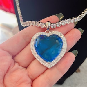 Aquamarine Blue/ocean Blue Titanic Blue Heart Pendant Magnificent ...