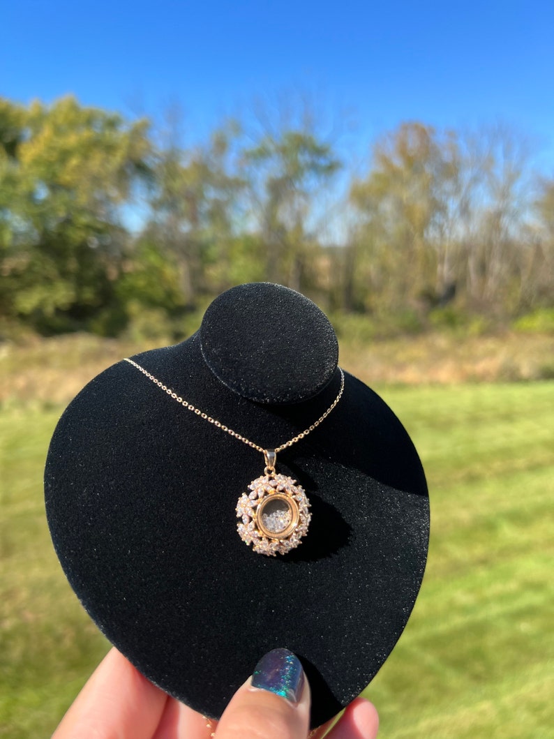 HAPPY DIAMOND Pendant Floating Movable Diamond Pendant - Etsy