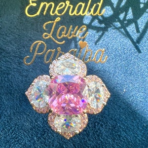 3 Carat Fancy Pink Crystal Statement Ring Luxury Wonderful Ring, Luxury ...