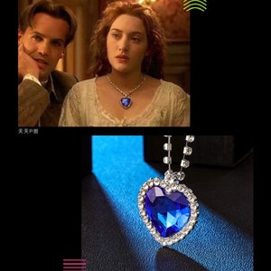Titanic Blue Diamond Style Blue Crystal Necklace Luxury Gift Necklace ...