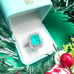 PARAIBA Blue/ocean Blue Halo Vintage Ring, Magnificent Exotic Neon Blue ...