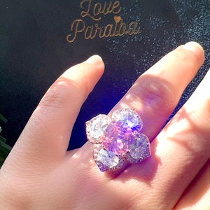 3 Carat Fancy Pink Crystal Statement Ring Luxury Wonderful Ring, Luxury ...