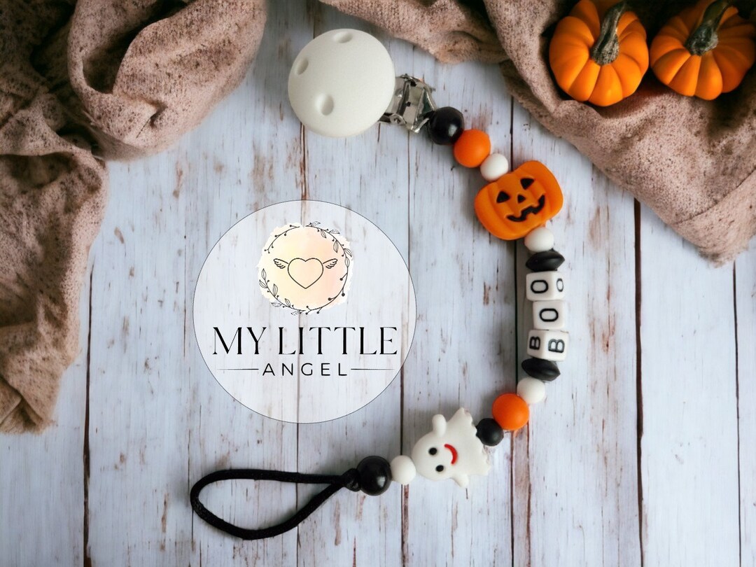 Halloween Pacifier Clip | Silicone/wooden | Personalised Gift | Baby ...