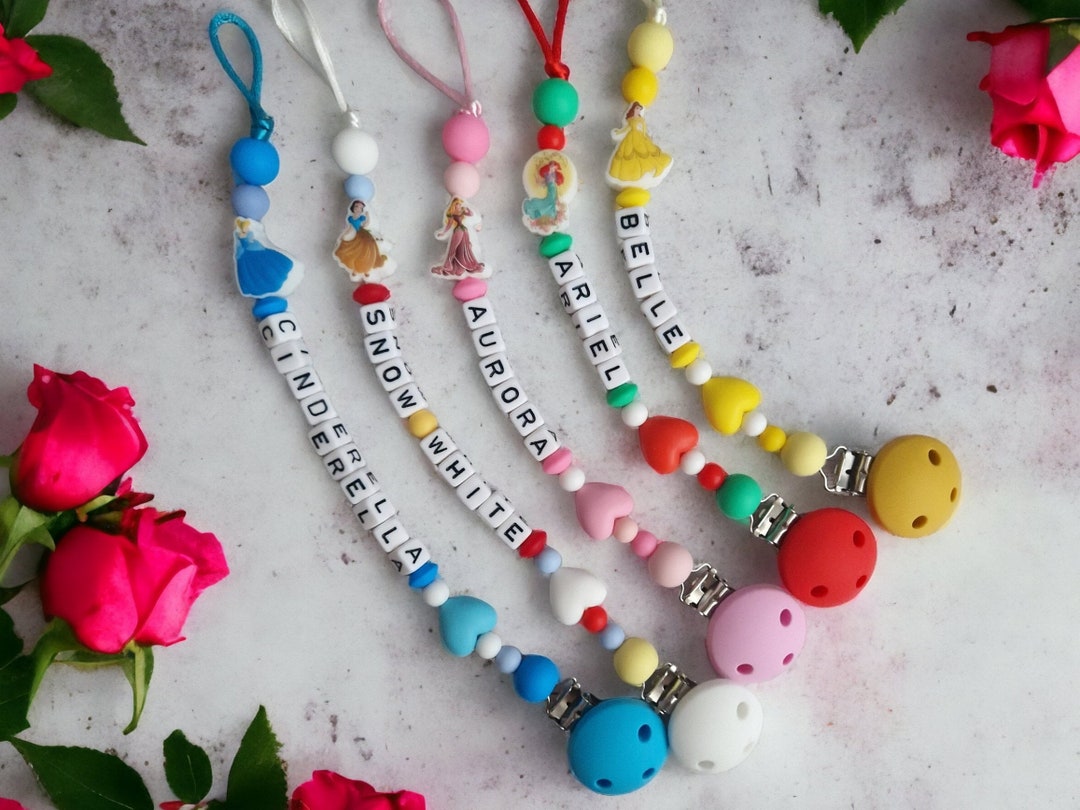 Beautiful Princess Pacifier Clip | Personalised Gift | Baby Girl | Pink ...