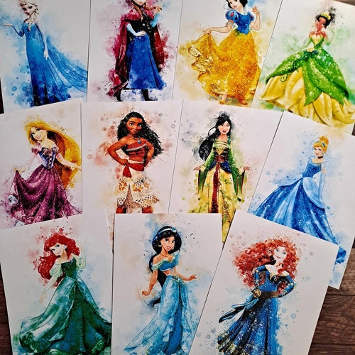 Princess Watercolour Prints Girls Bedroom Home Decor - Etsy