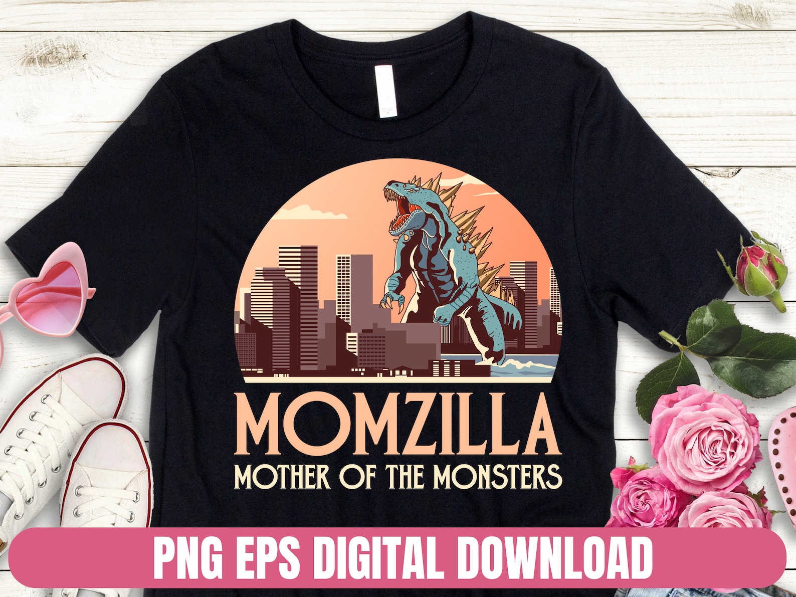 PNG EPS SVG Design Momzilla Mother of Monsters Printing - Etsy
