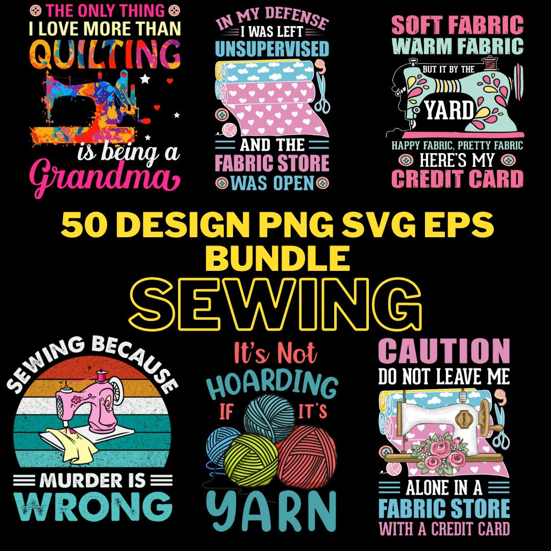 Sewing Hobby Designs: 50 PNG EPS Bundle (digital File) - Etsy