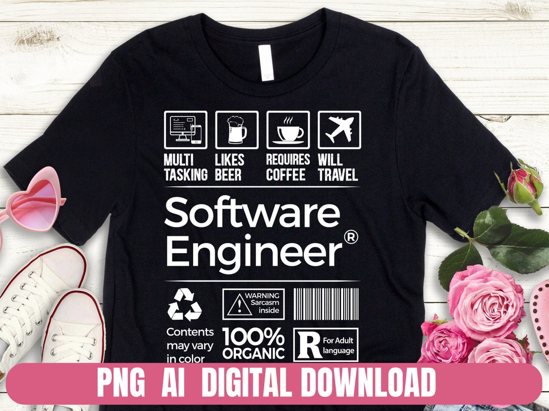 Software Engineer Programmer Fun Fact Printing Tshirt Png & Ai Digital File Download - Etsy
