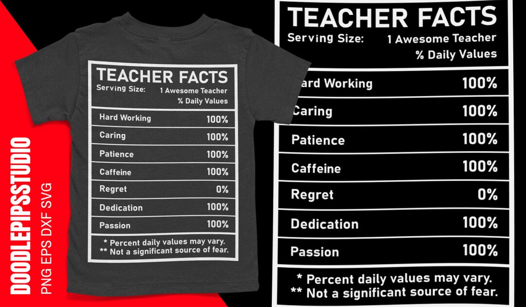 Design Png Eps Svg Dxf Teacher Facts Daily Value Teacher Printing ...
