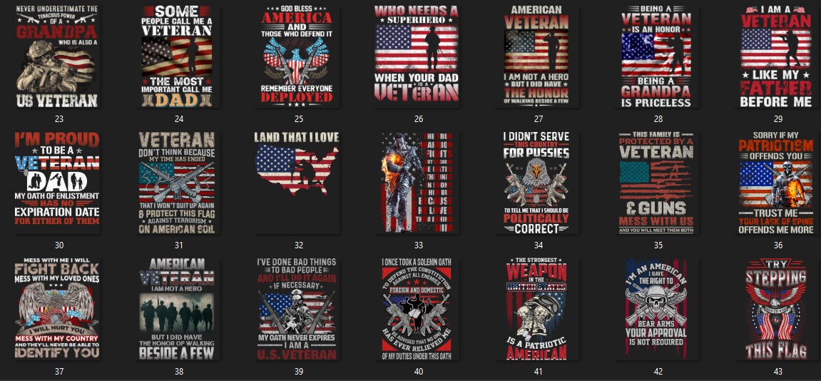 Veteran USA Design Bundle, Military Printing (PNG, EPS Digital File) - Etsy