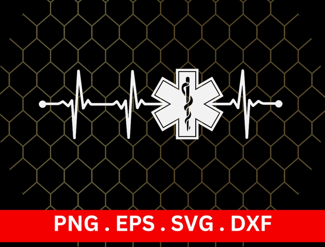 Heartbeat Pulse EMT Paramedic Png Eps Dxf Svg Design Printing T-shirt ...
