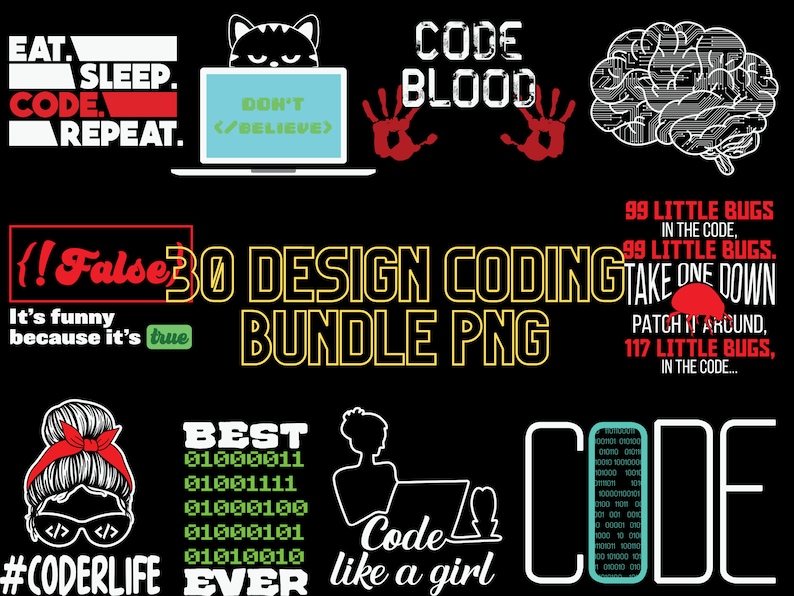 30 Bundle Design Png Svg Eps Coding Programmer Computer - Etsy