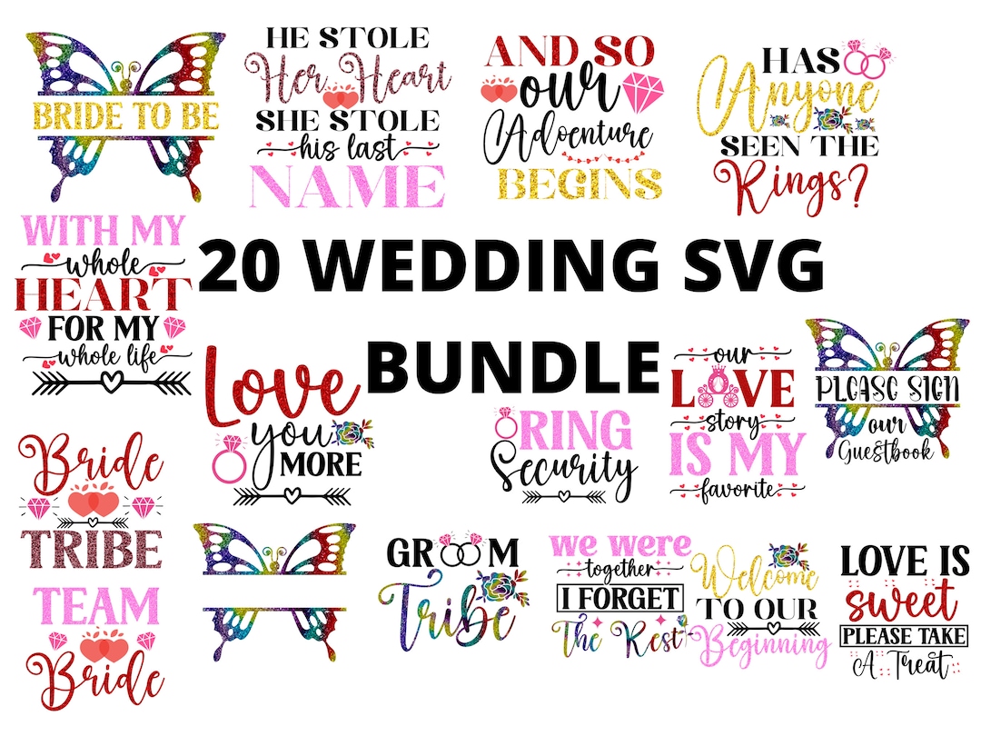 Wedding SVG Bundle, Glitter Rustic Designs (digital Download) - Etsy