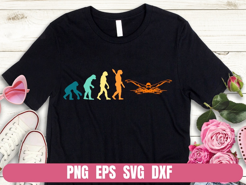 Design Png Eps Svg Dxf Evolution Swimmer Swimming Printing Sublimation ...