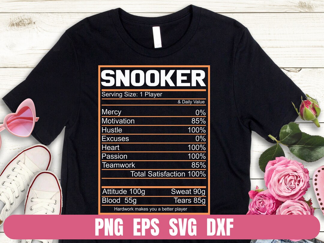 Design Png Eps Svg Dxf Snooker Player Nutrition Facts Printing ...