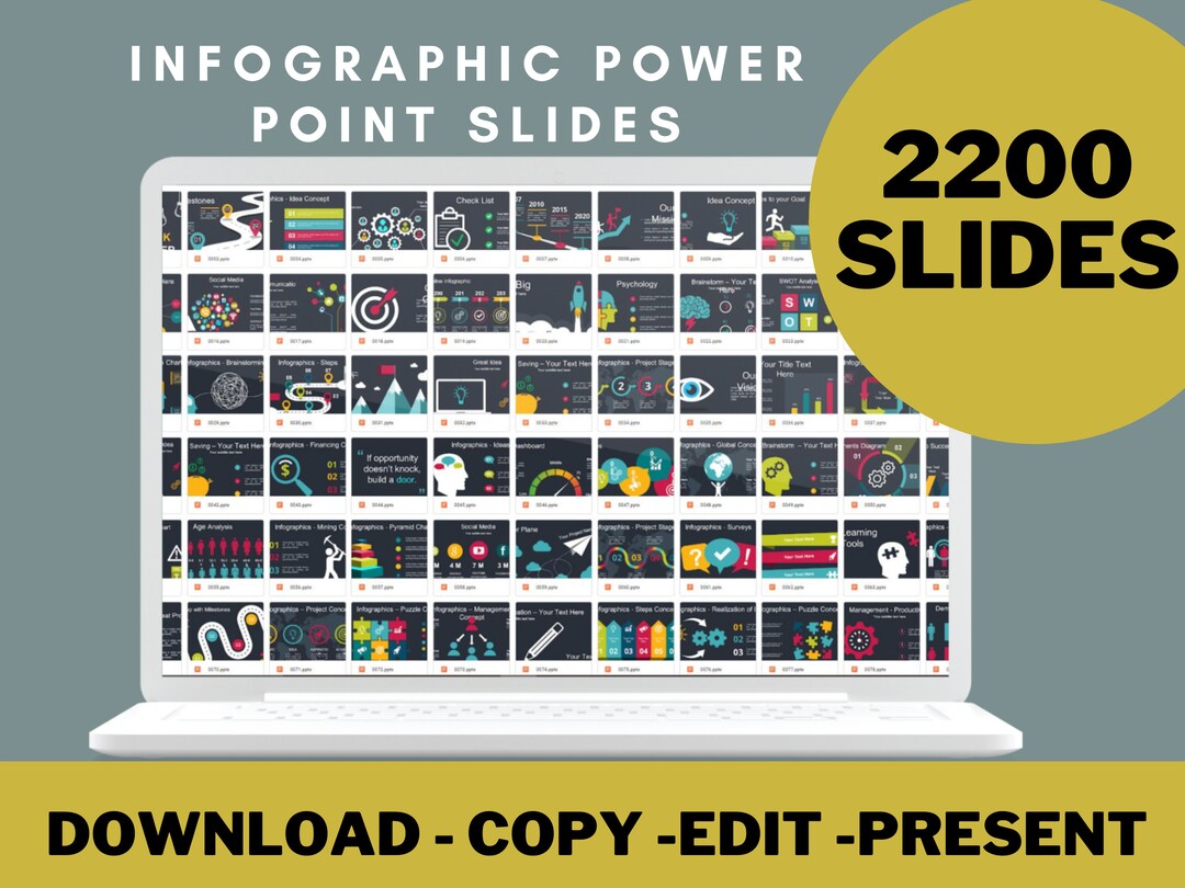 Powerpoint Slides With 2200 Infographics Templates PPT Slide Bundle - Etsy