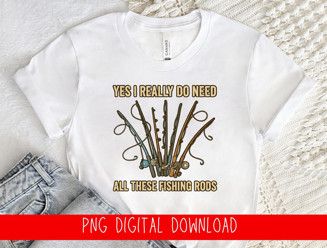 Funny Fishing Rods Clipart PNG | Angler Humor Design (digital Download ...