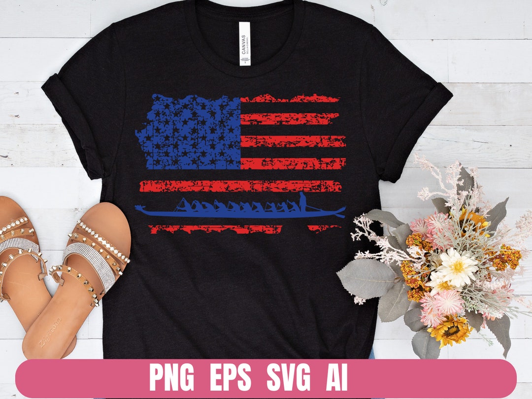 Design Png Eps Svg Ai Crew Rowing American Flag Printing Sublimation ...