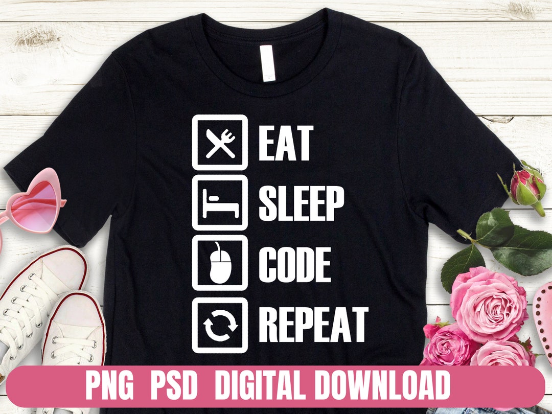 Design PNG Information Technology IT Eat Sleep Code Repeat Job Printing ...