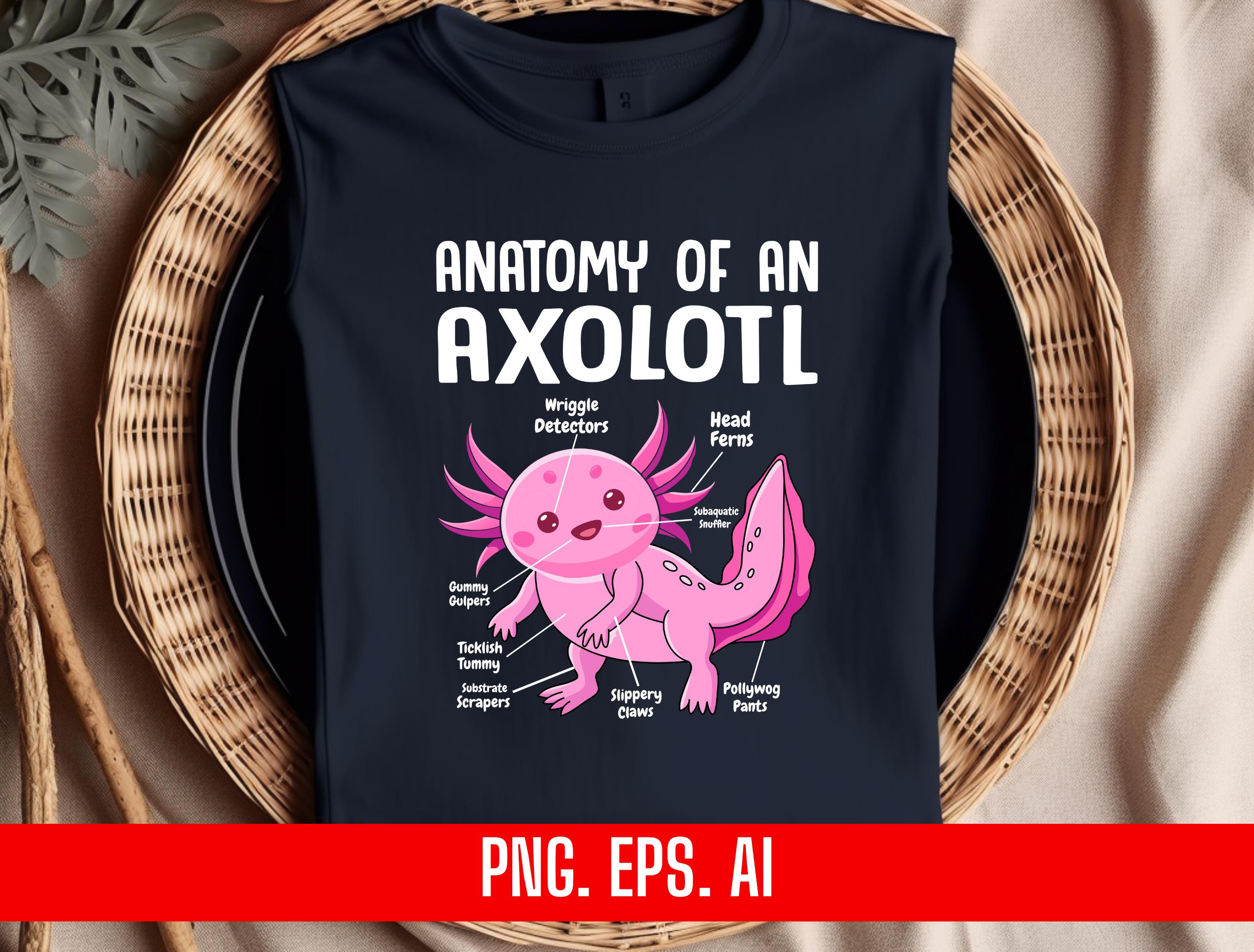 Anatomy of an Axolotl Design Sublimation Printing DTG Tshirt Png Ai Eps ...