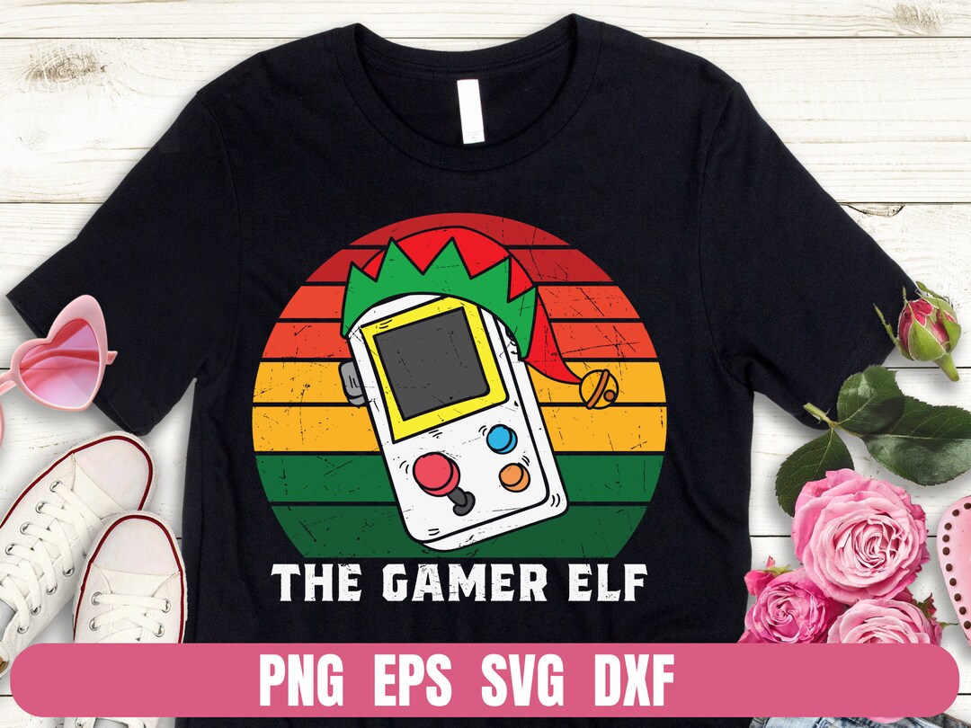 Design Png Eps Svg Dxf Merry Christmas Gifts the Gamer Elf Printing ...