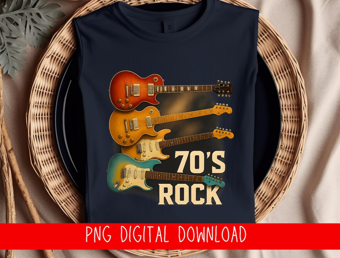 70s Rock T-shirt Design PNG | Retro Guitar Sublimation (digital ...