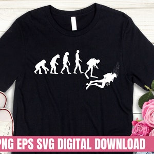 Design Evolution Scuba Diver Snorkeling Printing Sublimation Tshirt PNG ...