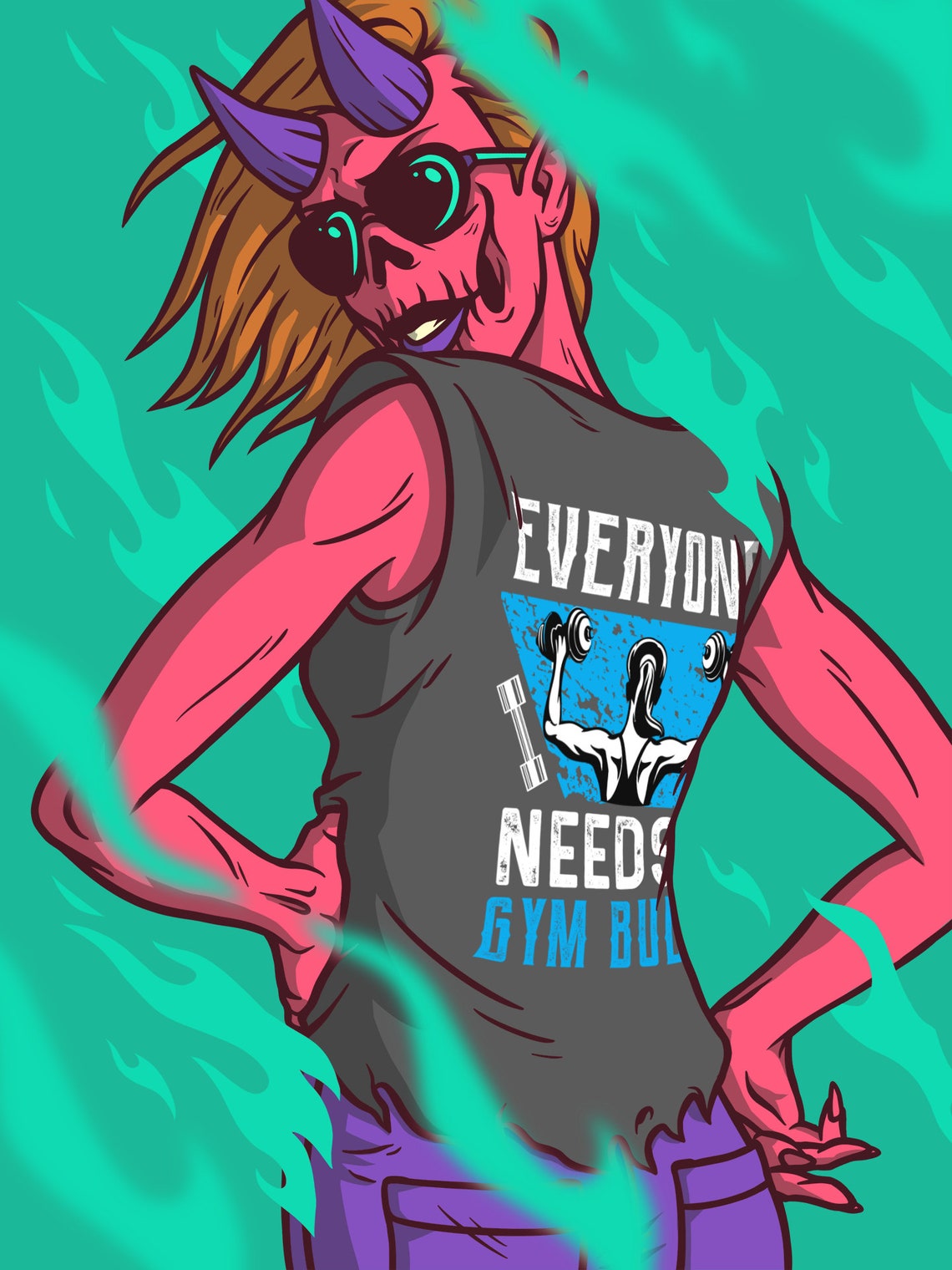 Design PNG EPS Everyone Need A Gym Buddy T-shirt Digital File Download ...