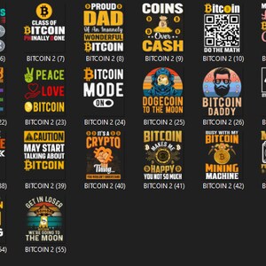 200 Bundle Design Png and EPS Cryptocurrency Bitcoin Btc Printing DTG ...