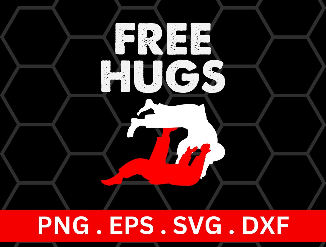 Design Png Eps Svg Dxf Judo Free Hugs Funny Jiu Jitsu Printing ...