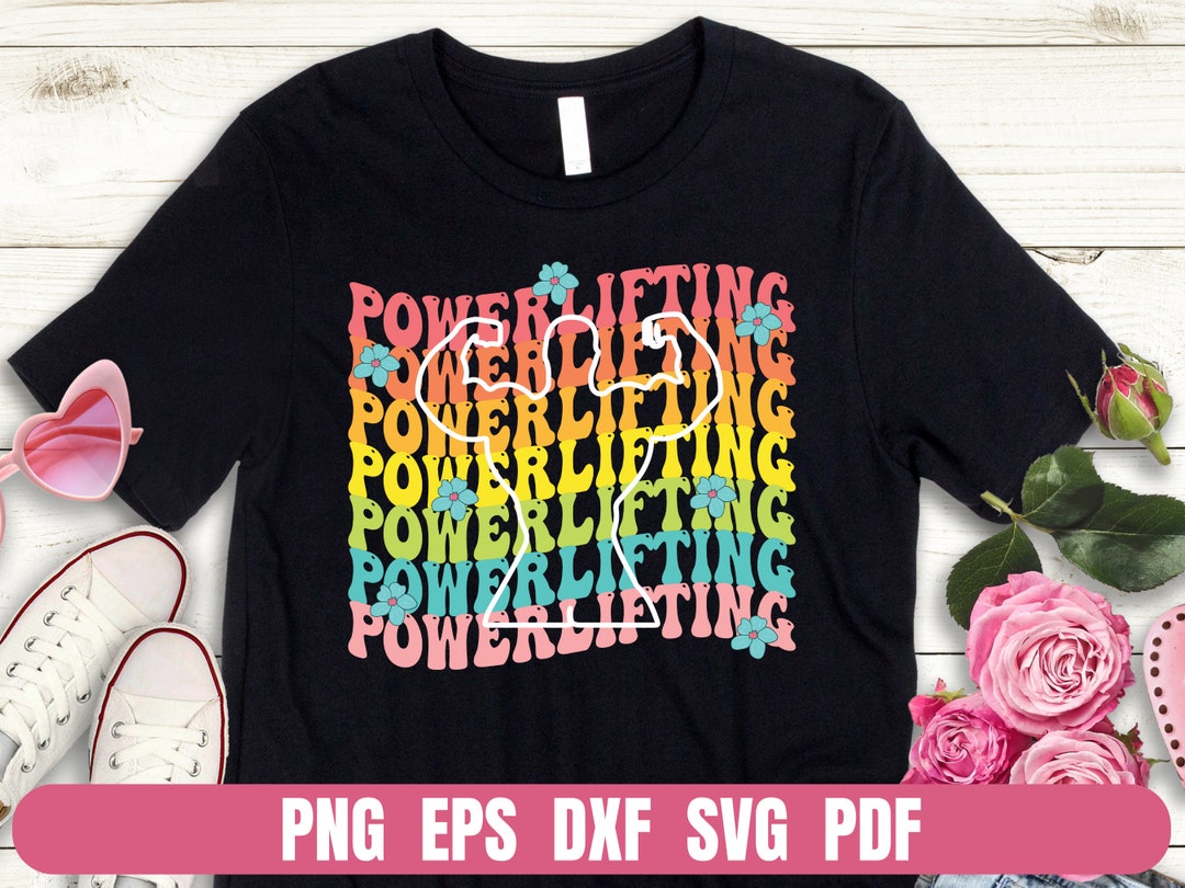 Powerlifting Retro Gym Design Png Eps Svg Pdf Dxf Sublimation T-shirt ...
