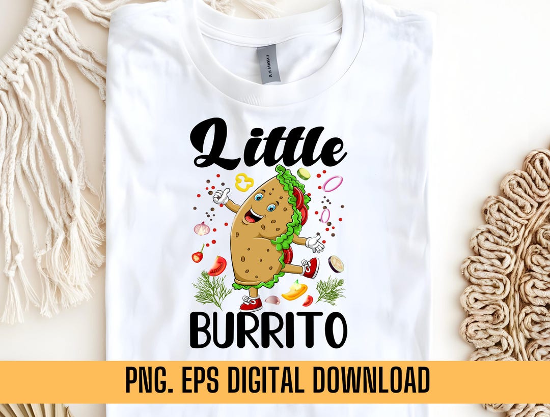 Cute Little Burrito Clipart, Funny Food Design (PNG, EPS) - Etsy