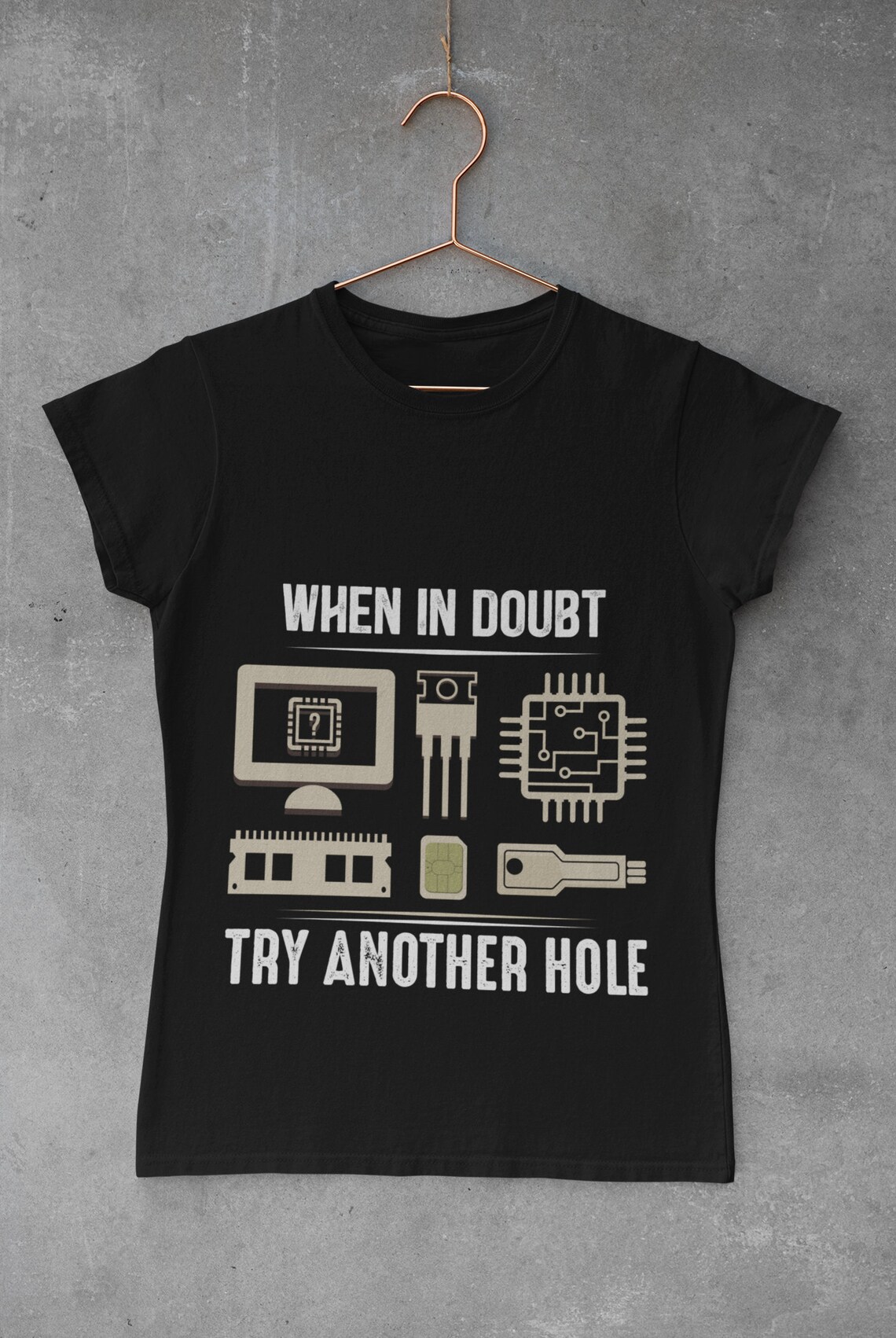 When In Doubt Try Another Hole Funny Printing Tshirt PNG | Etsy