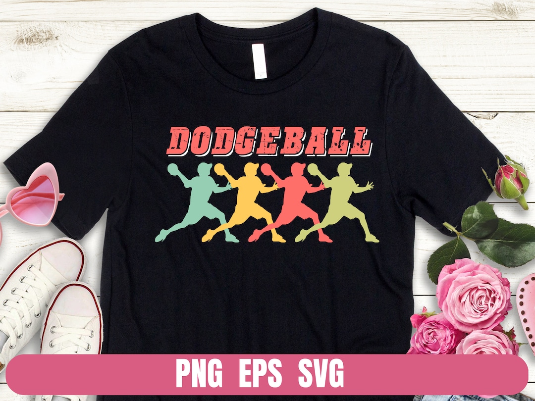 Dodgeball Vintage Silhouette Sport Design Printing Sublimation Tshirt ...