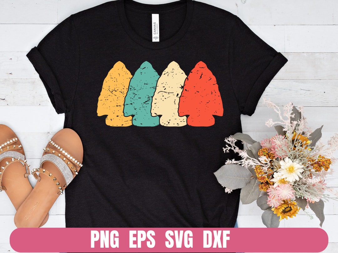 Design Png Eps Svg Dxf Arrowhead Hunting Vintage Retro Sublimation DTG ...