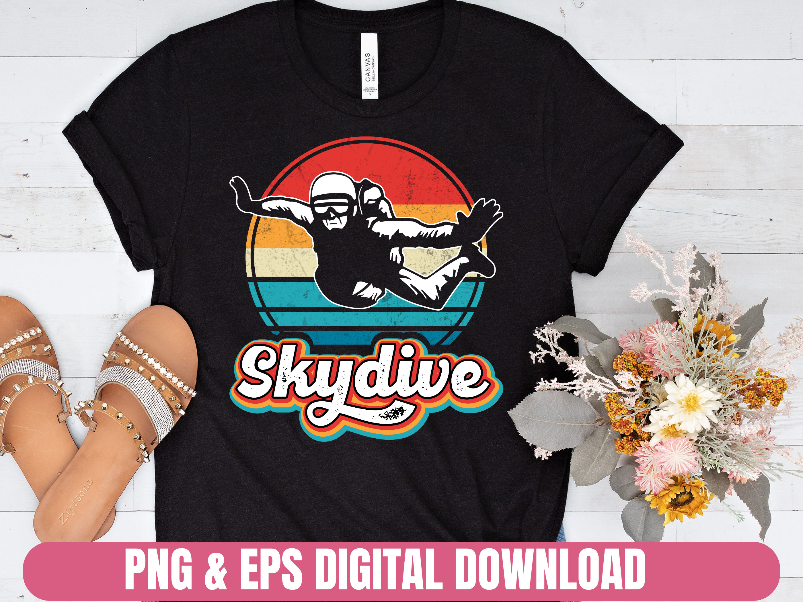 Skydive Vintage Skydiving Design Png Eps Printing Sublimation - Etsy
