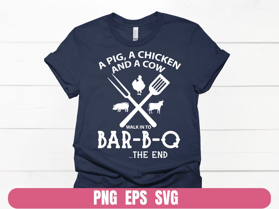 Barbeque BBQ Grill Smoking Pig Cow Png Eps Svg Design T-shirt ...